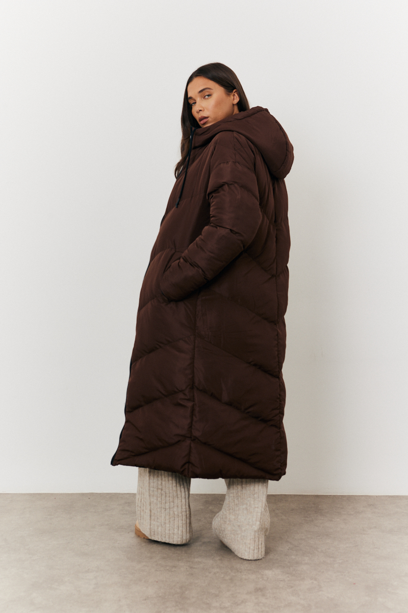 Longline puffer coat womens store