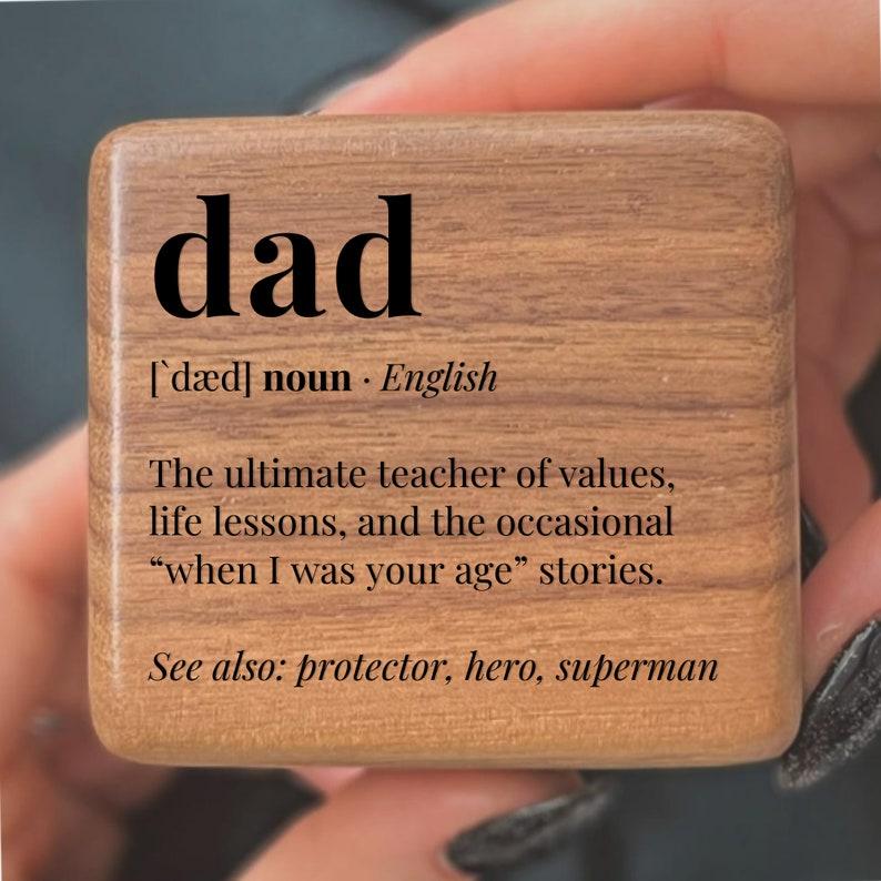 Dad Dictionary Definition Engraved Music Box Personalized Photo Wooden ...