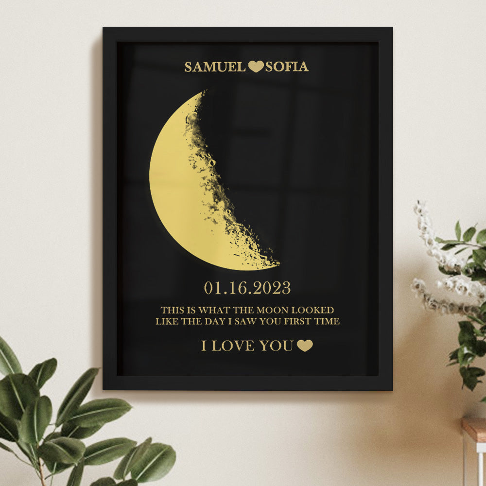 Custom Moon Phase Frame Moon Phase Wall Decor Wooden Lunar Print Art ...