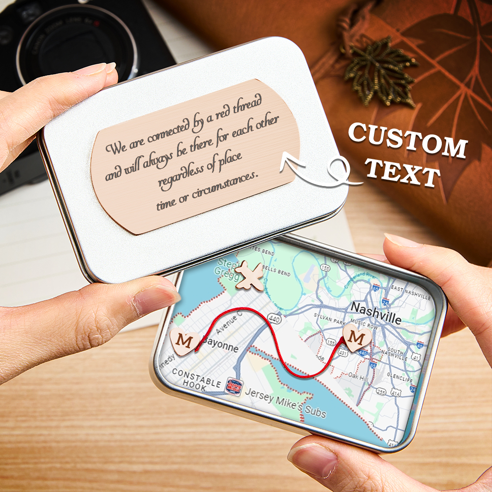 Long distance gift, two maps in one, custom map gift, maps in frame, b