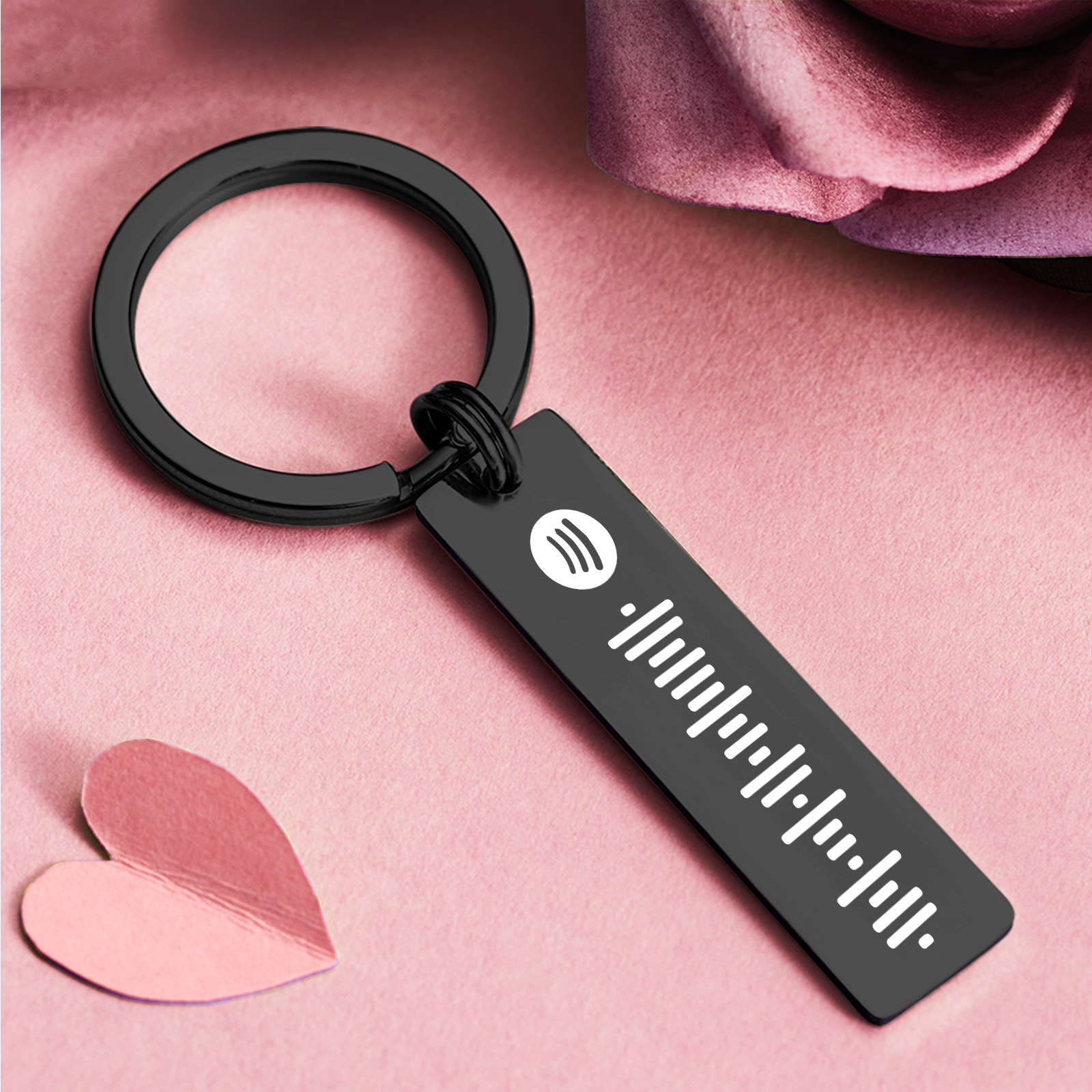 Custom Scannable Spotify Code Music Song Keychain Stainless Steel Keyring Custom Scannable Spotify Code Music Song Keychain Stainless Steel Keyring
