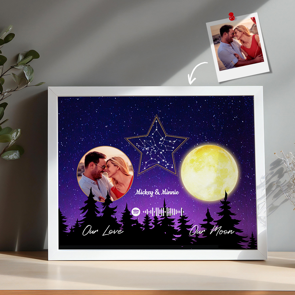 Star Map & Moon Phase with Spotify Song Print Custom Star map Moon Pha