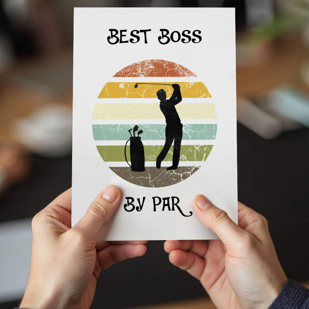 Boss Card, Best Boss By Par, Golf Puns, Boss's Day Card, Card for Boss