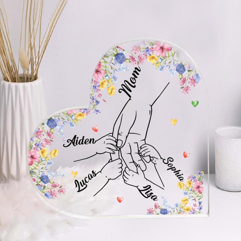 Personalized Acrylic Plaque With Kids Name, Acrylic Plaque For Mom, He