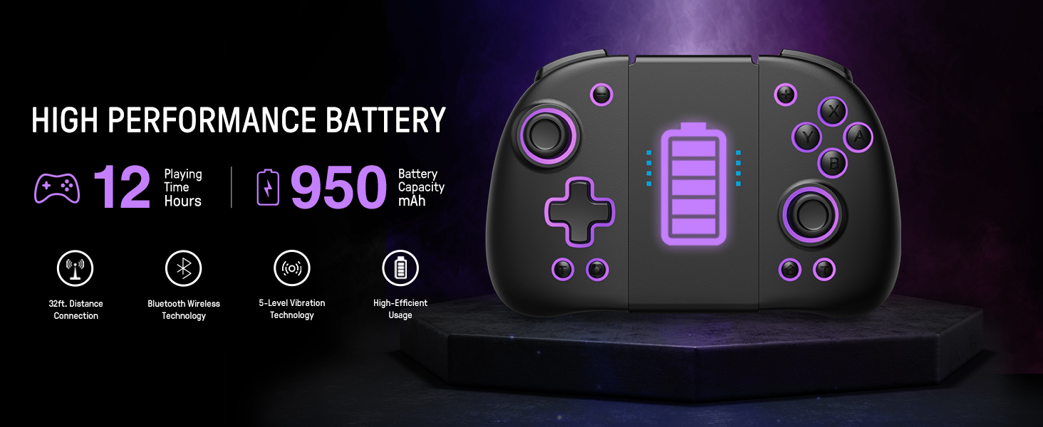 FUNLAB Luminous Wireless Switch Joypad - Scarlet & Violet