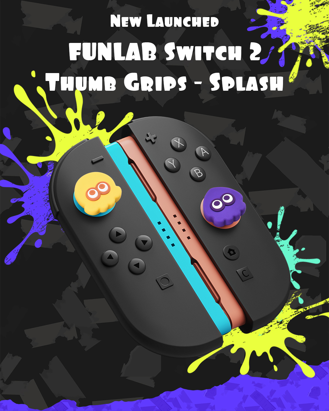 FUNLAB New Product: Switch 2 Thumb Grips Splash
