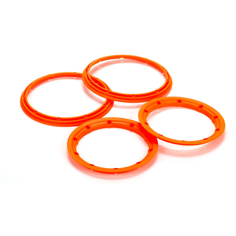 Losi Beadlock Set, Inner & Outer, Fluorescent Orange(2): 5T-LOS45007