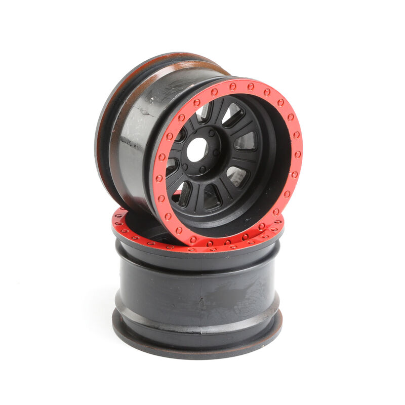 Losi 1/6 Front/Rear 3.6 Wheels, 20mm Hex, Silver / Black (2): Super ...