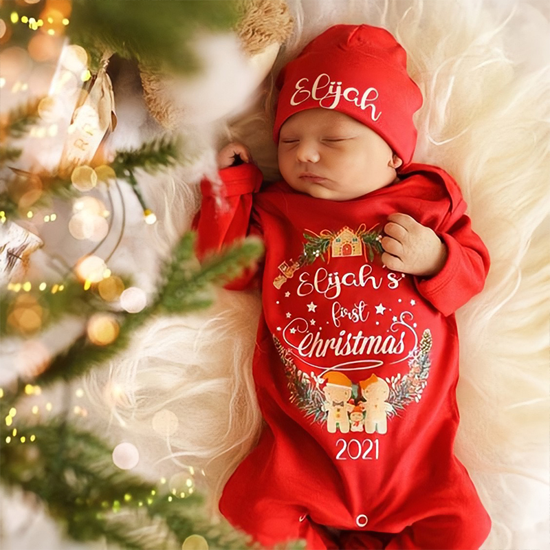 Personalized Baby First Christmas Outfit| BBCloth1209
