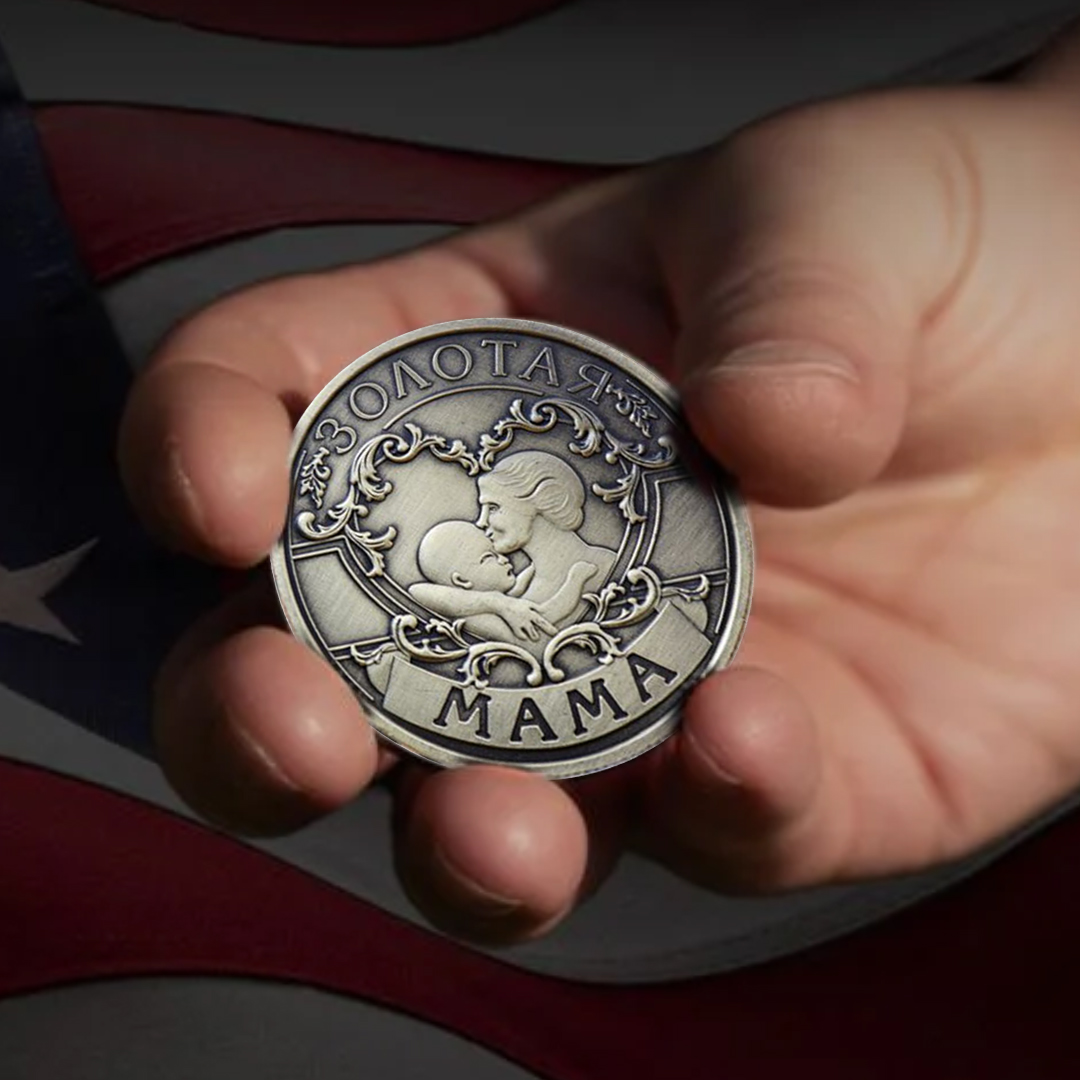 Mom Child Love Russia Challenge Coin