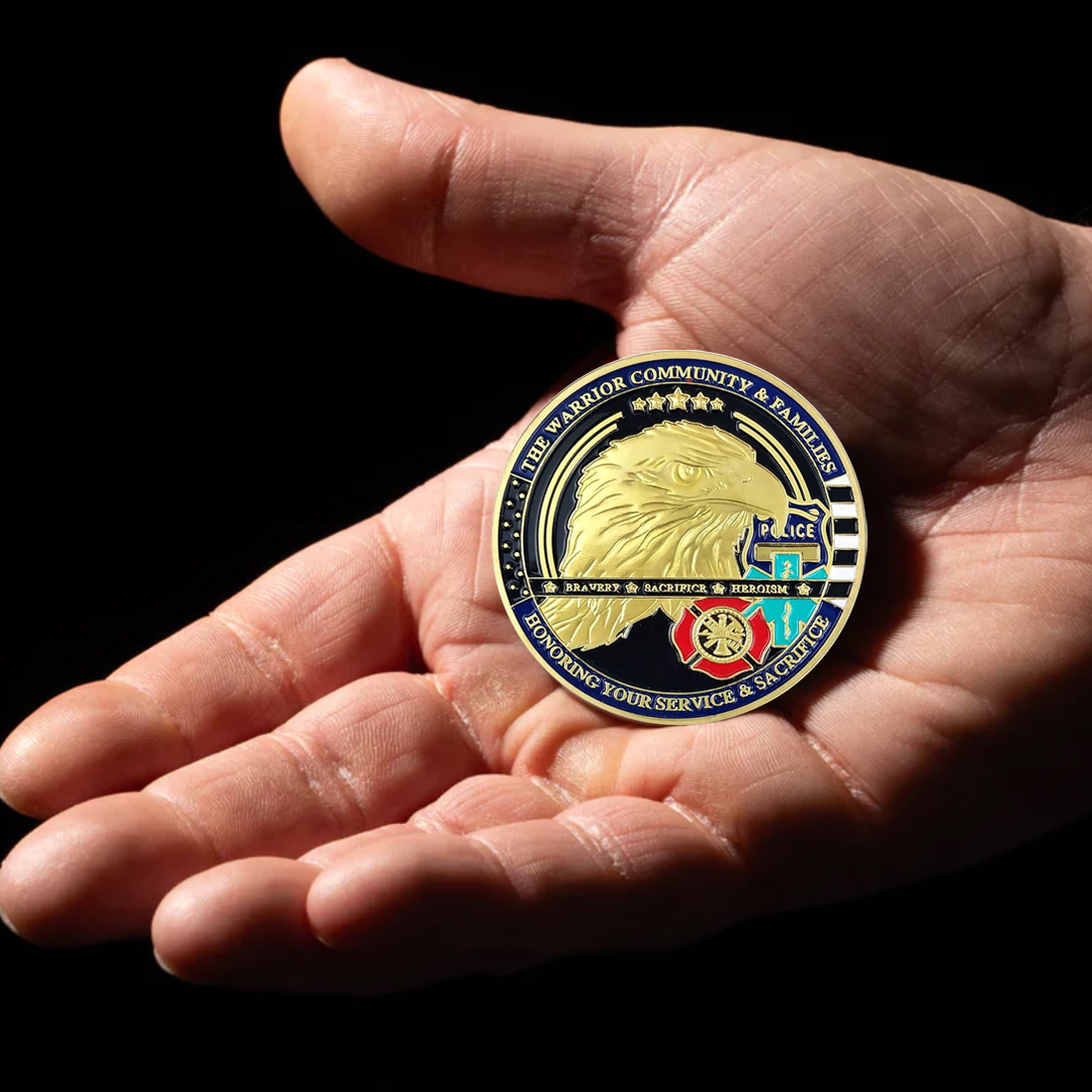 First Responders Hero Challenge Coin American EMS Police Firefighter C