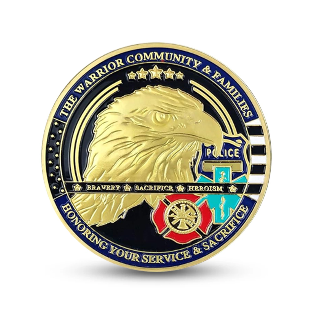 First Responders Hero Challenge Coin American EMS Police Firefighter C