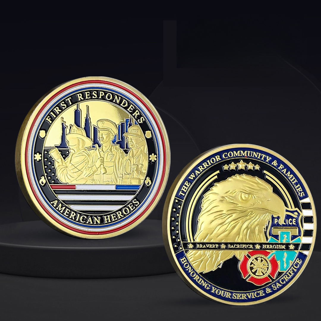 First Responders Hero Challenge Coin American EMS Police Firefighter C