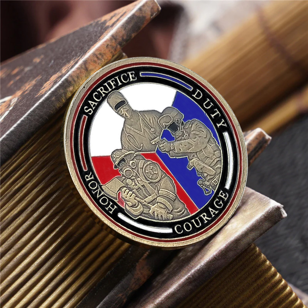 First Responders Challenge Coin Police, Firefighter and EMS