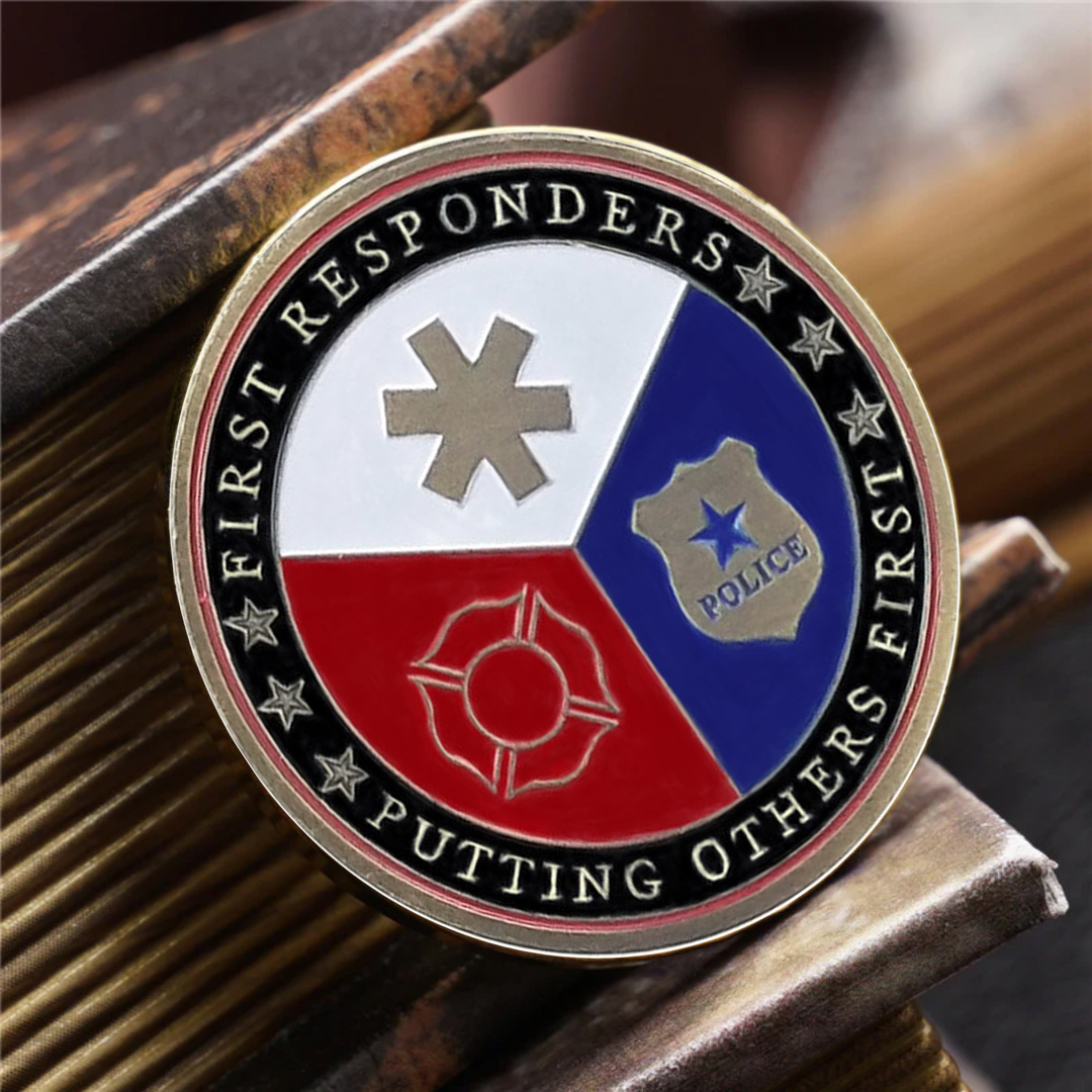 First Responders Challenge Coin Police, Firefighter and EMS