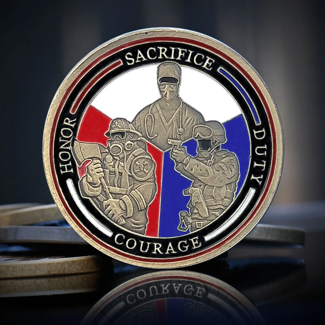 First Responders Challenge Coin Police, Firefighter and EMS