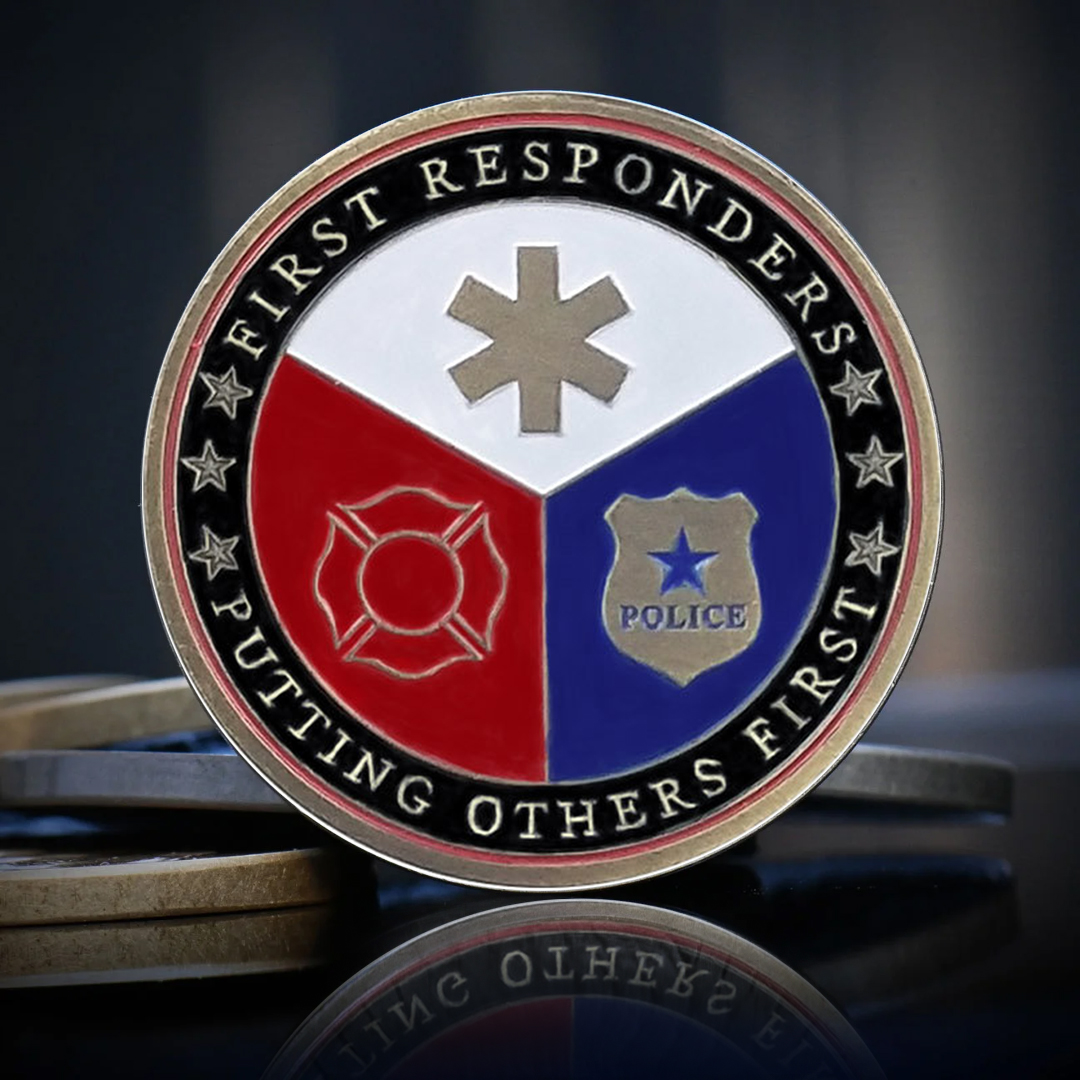 First Responders Challenge Coin Police, Firefighter and EMS