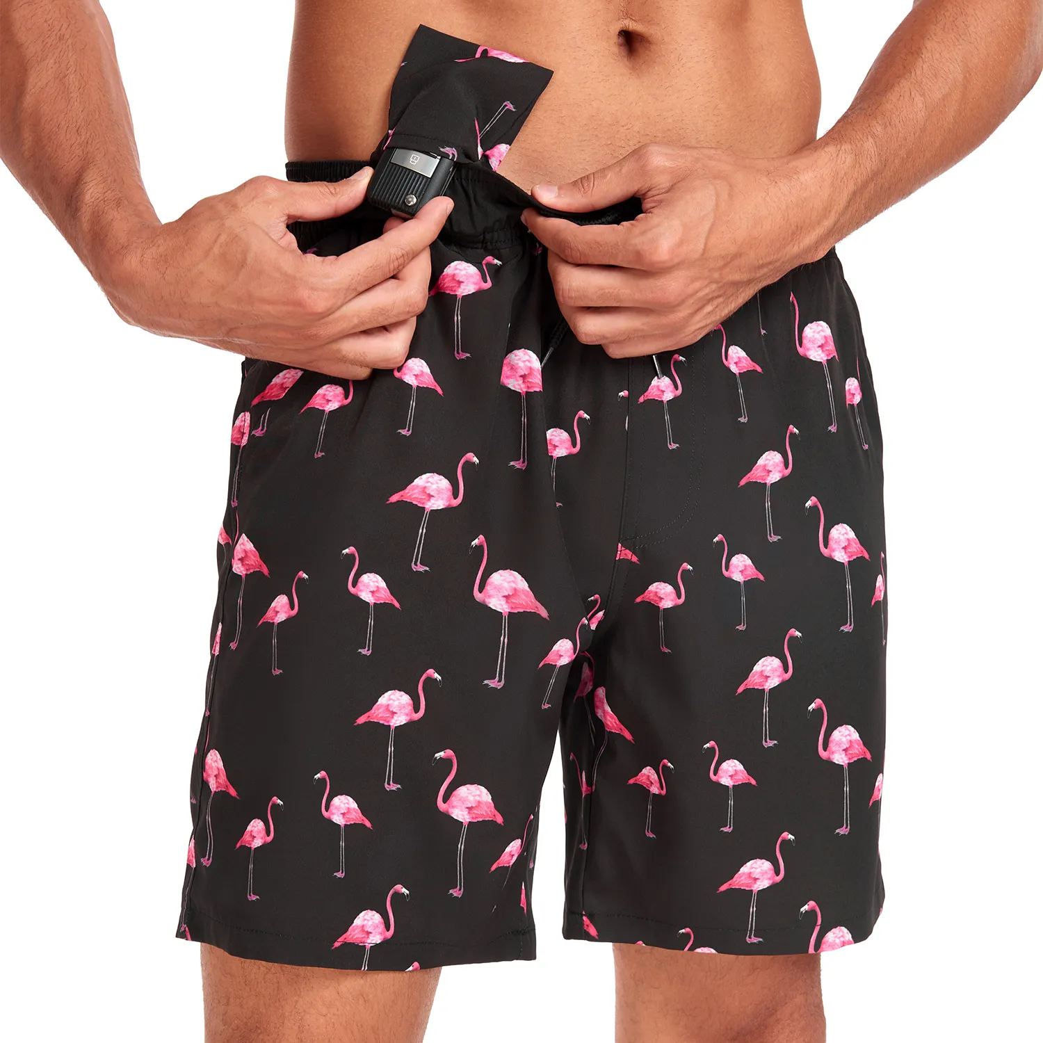 Black Flamingo 2 In 1 Sport Swim Trunks – Lindasporty