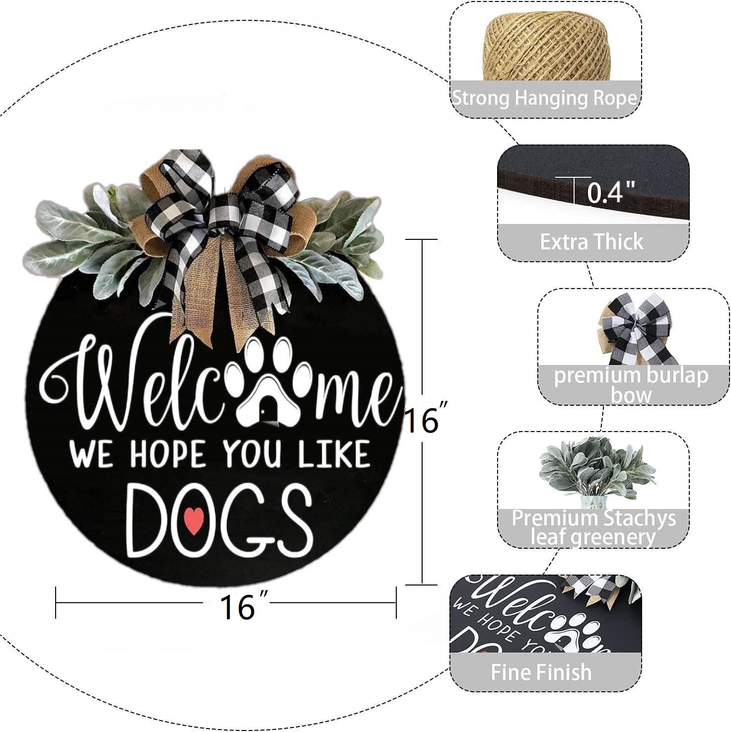 🐶(Last Day Promotion-SAVE 50% OFF) 16″ Front Door Welcome Wooden Sign