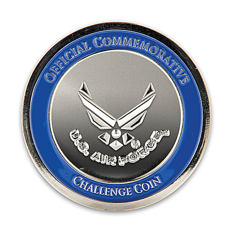 U.S. Air Force Challenge Coin Collection With Display Case