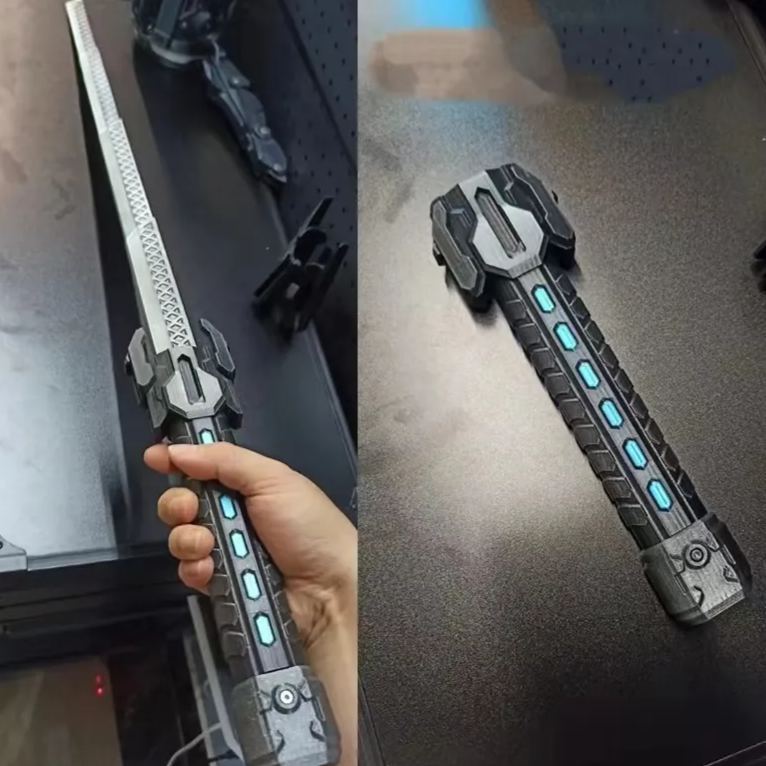 3D Printed Collapsible Sword- Adjustable Handle