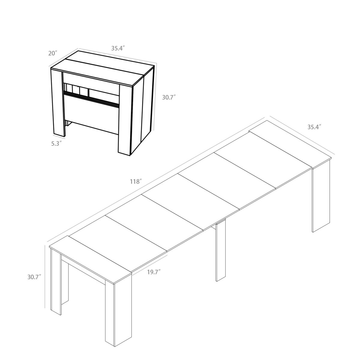 Space-Saving Extendable Dining Table for 2-12 People - Joysource ...