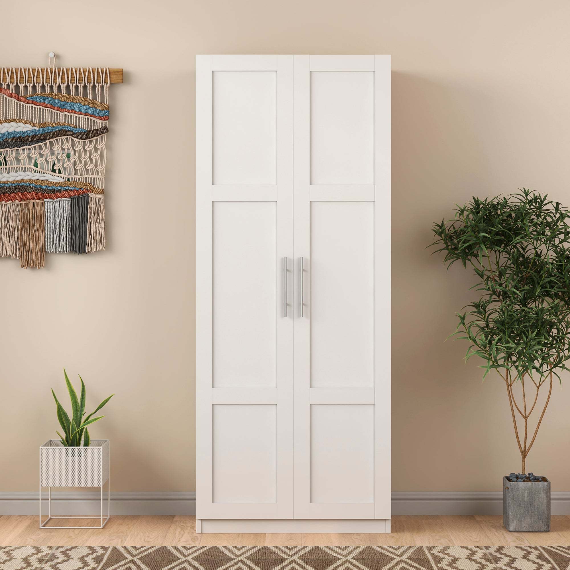 Modern High Wardrobe with Doors & Shelves | Spacious Storage – JOYSOURCE