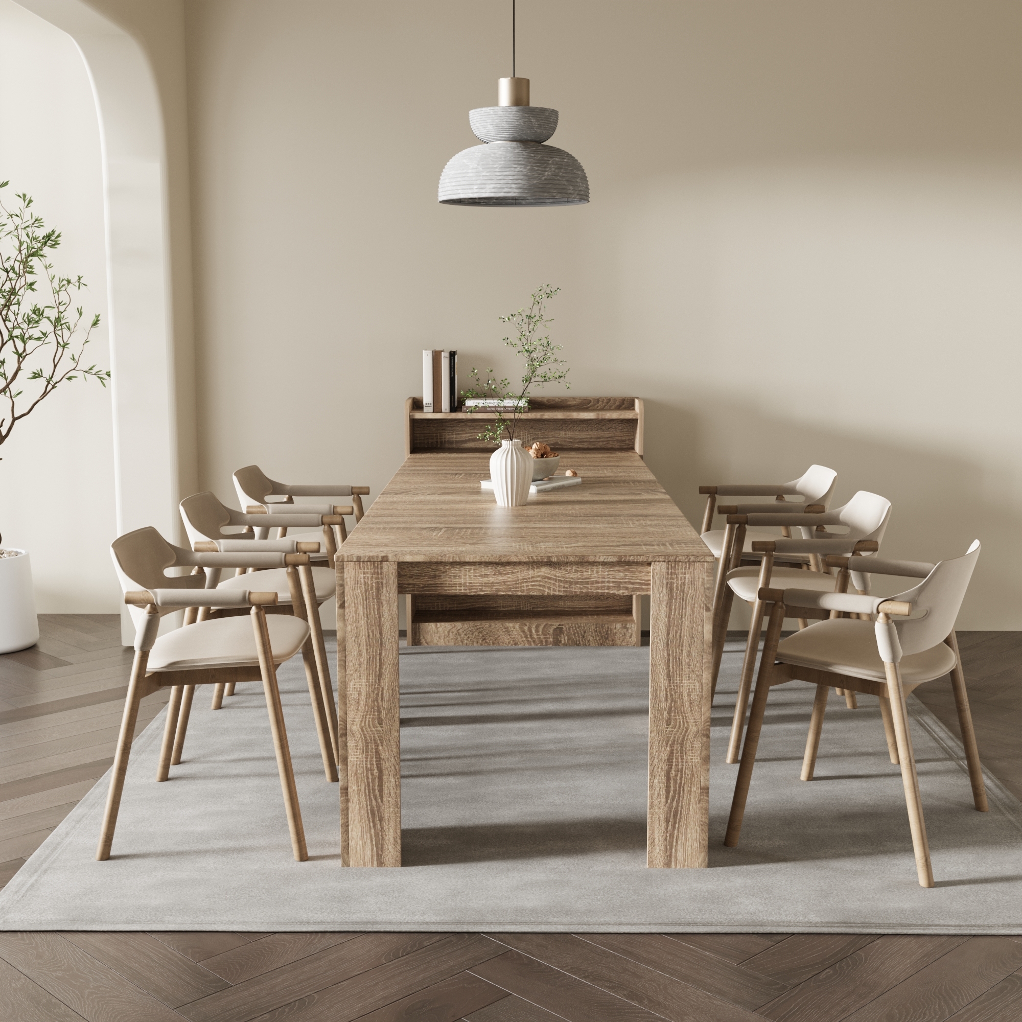 Extendable Dining Table with Hidden Storage for 1-9 People | 21"-98 ...