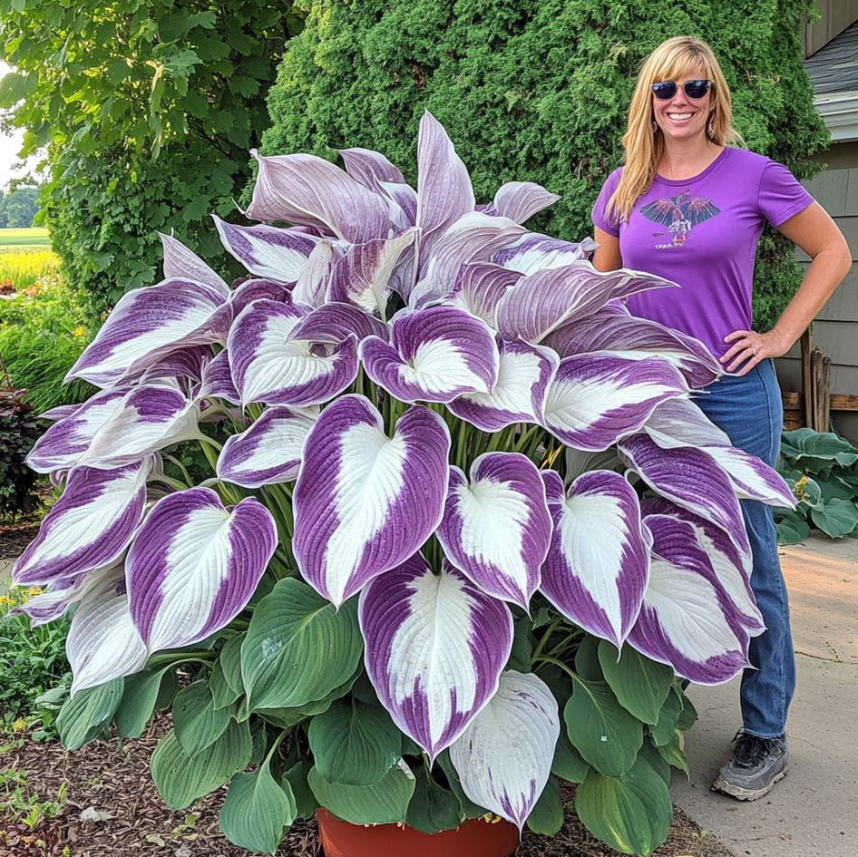 Purple Giant Variegated Hostas