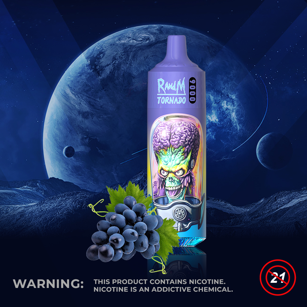 RandM Tornado 9000 Puffs Disposable Vape Device-Grape-bonhappys