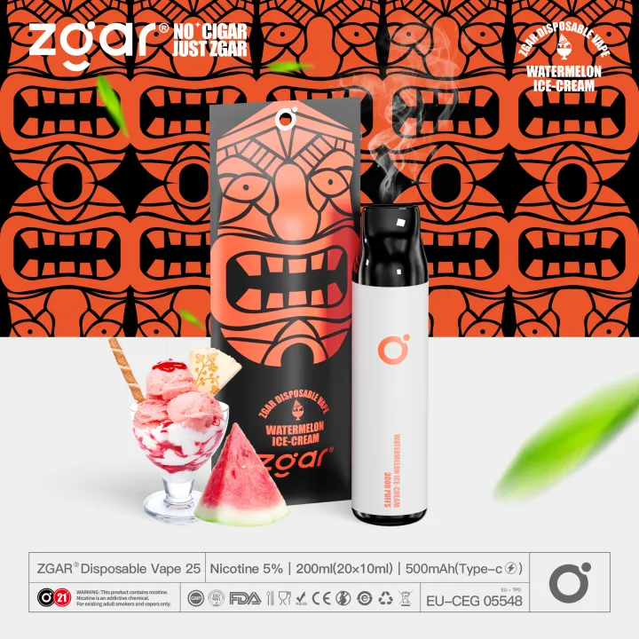 ZGAR Vape 2500- Watermelon Ice-cream-bonhappys