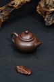the "Horizontal", Yixing Purple Clay (Zisha) Teapot, Handmade Kung Fu