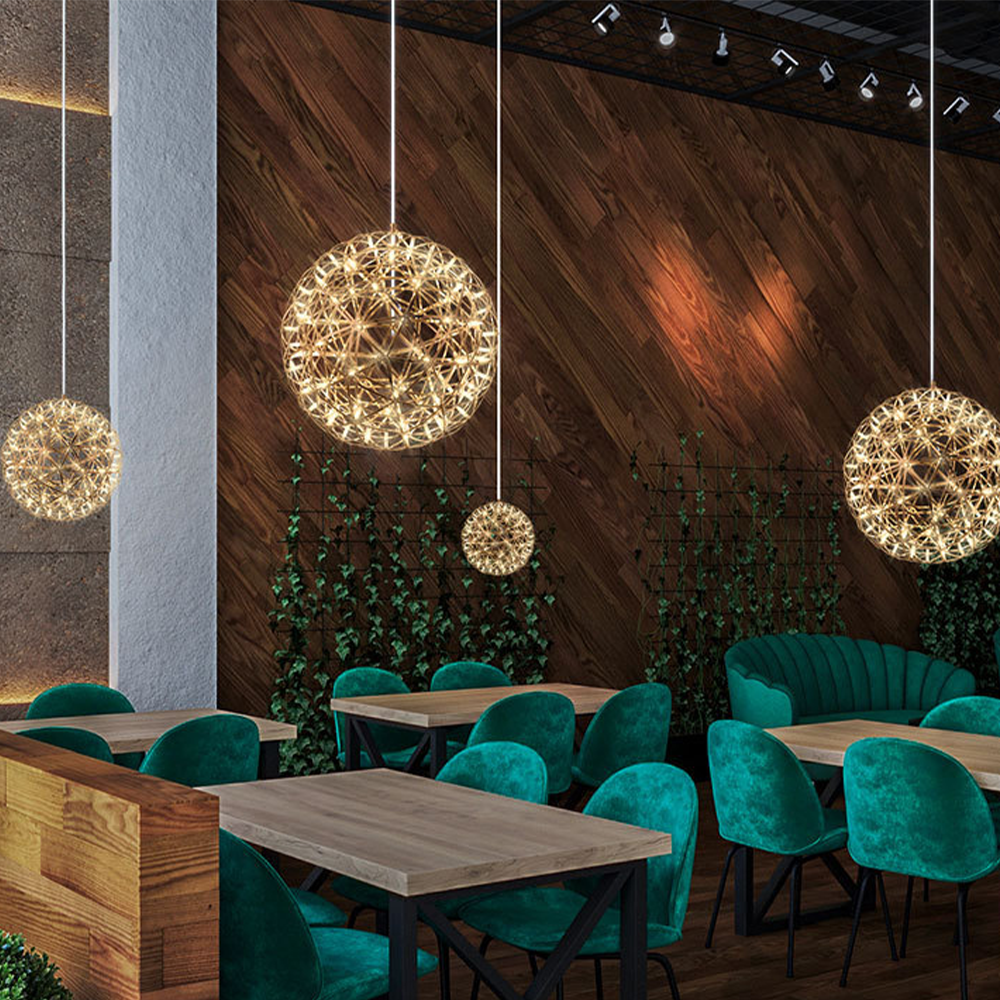 Spherical Modern Sparkling Metal Pendant Light – Yoholight