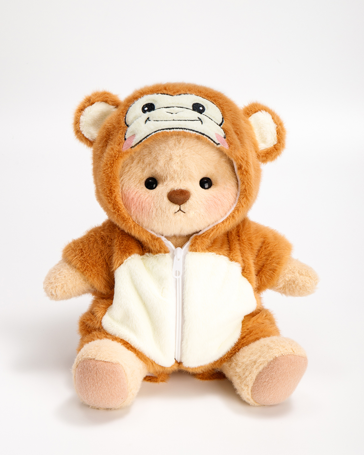 Getahug Cheerful Monkey Teddy Bear | Handmade Jointed Stuffed Animal G