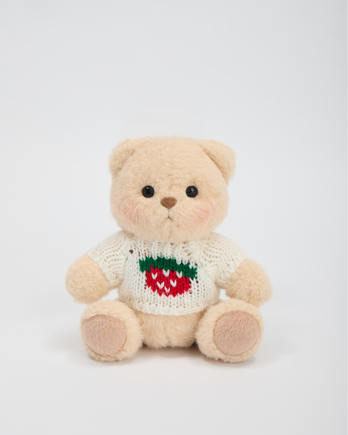 Getahug 5.9 Inches Strawberry White Sweater Brown Mini Bear Bag Charm