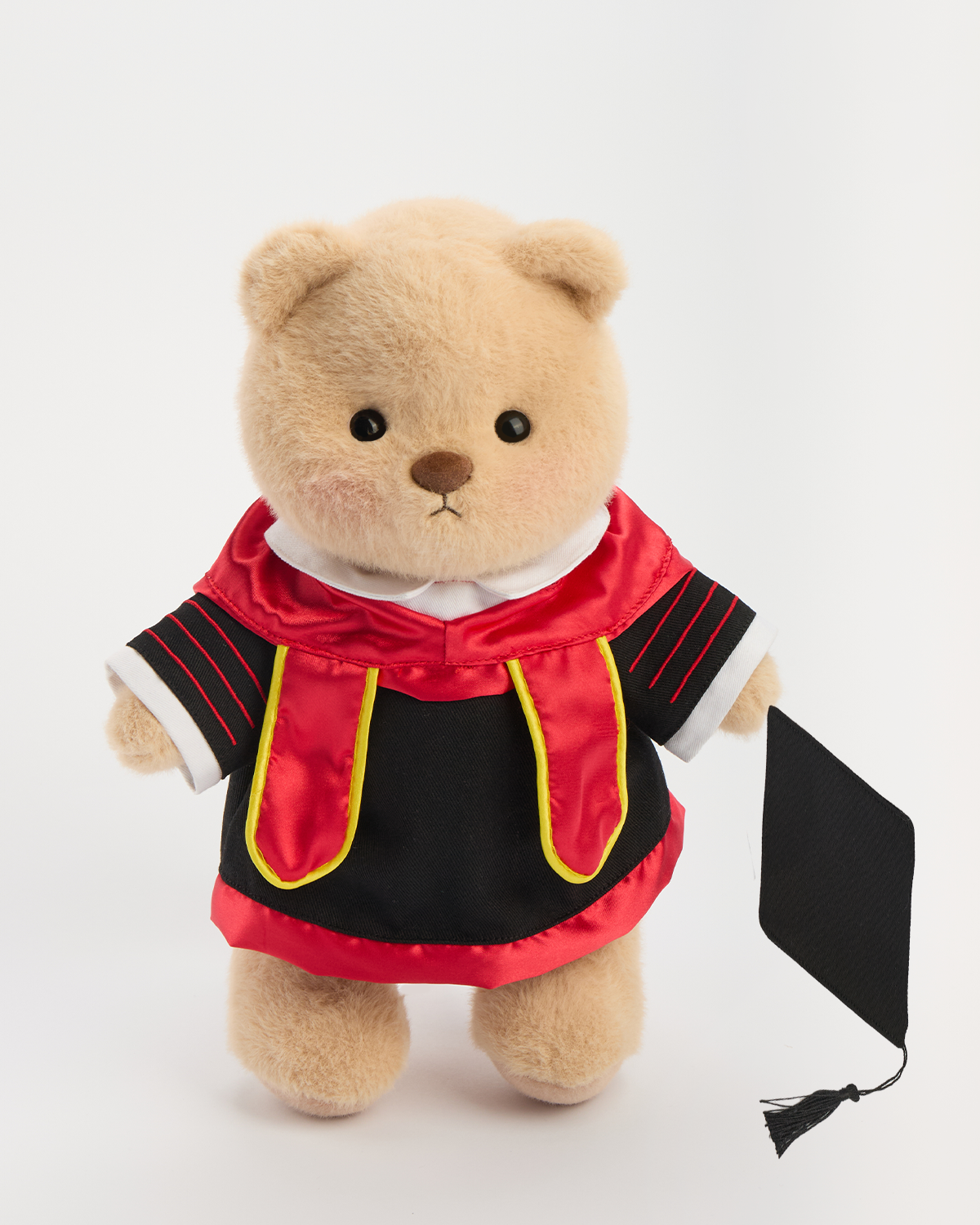 Getahug Graduation Cap and Gown Red Stole White Teddy Bear | Handmade