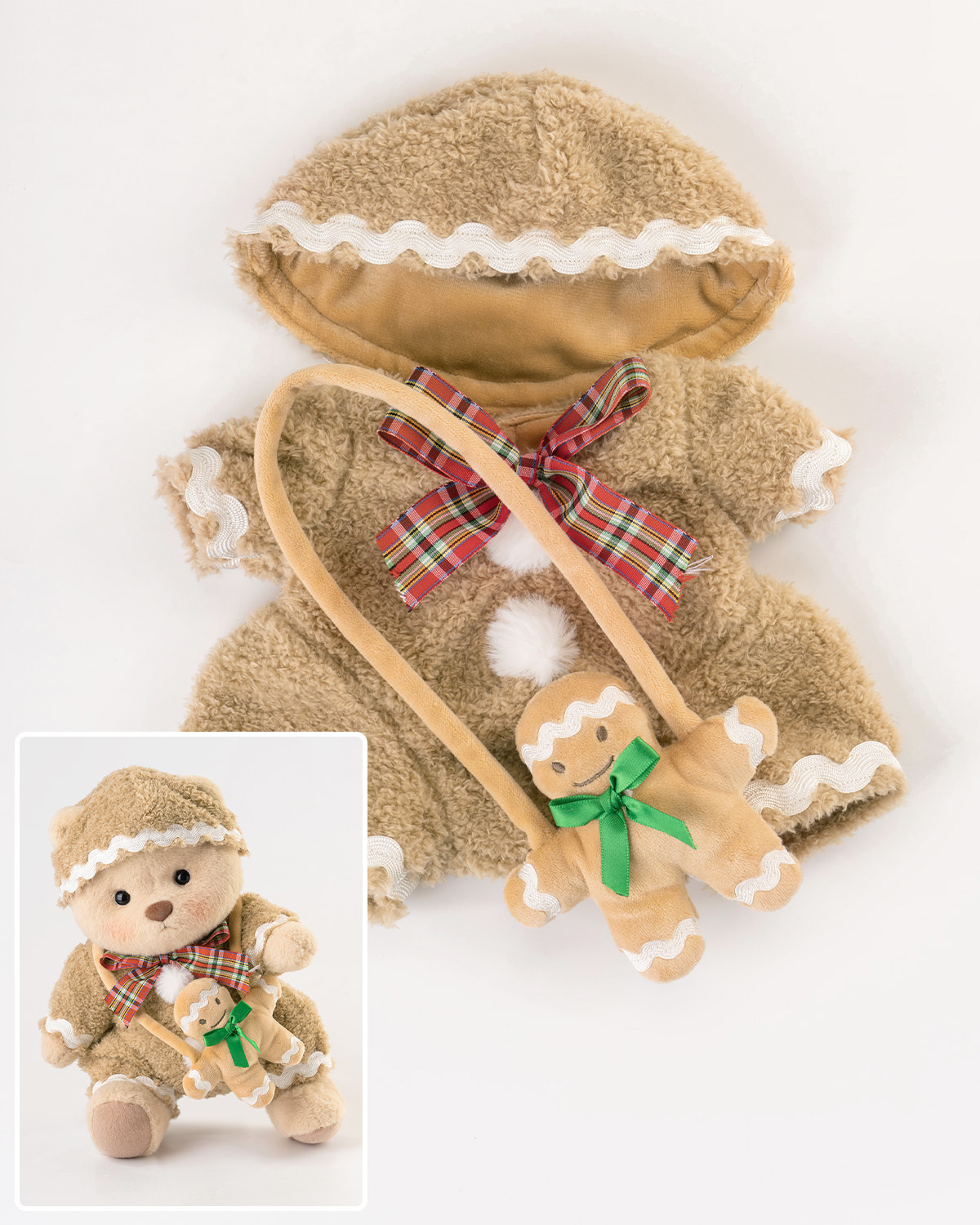 Getahug Christmas Gingerbread Man Bear | Handmade Jointed Teddy Bear G