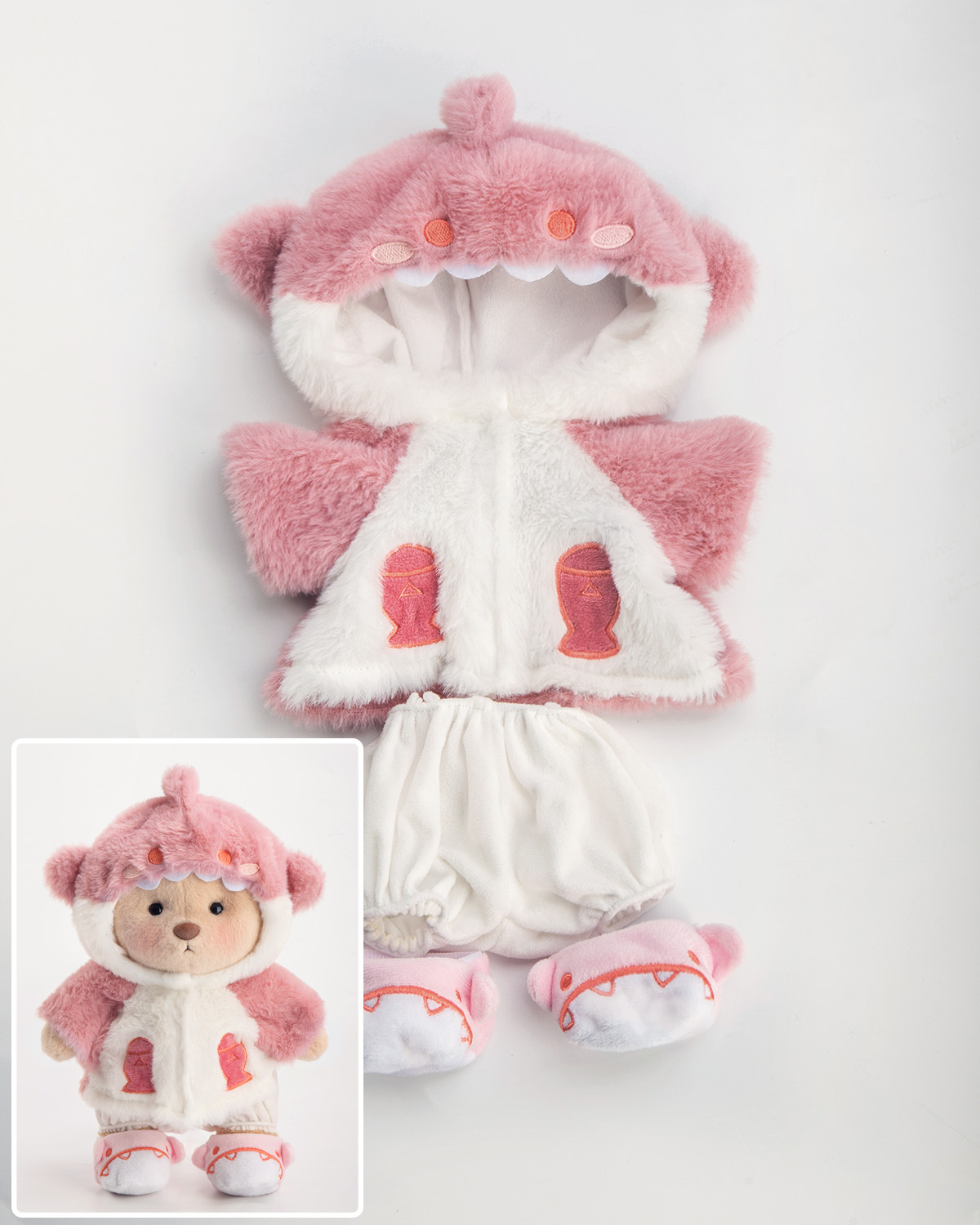 Pink Fluffy Shark Coat(Outfit Only) | Teddy Bear Clothes-Getahug