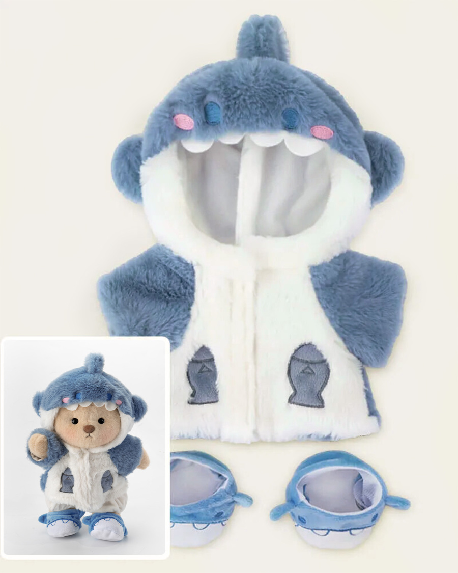 Fluffy Shark Bear | Handmade Jointed Teddy Bear Gift-Getahug