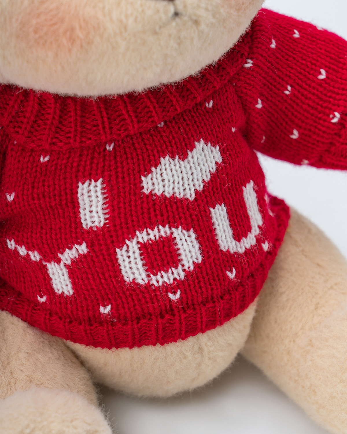 Getahug Love Red Sweater Bear | Valentine's Day Handmade Jointed Teddy