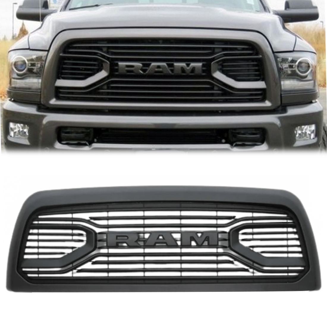 For 2013-2018 Dodge Ram 2500 3500 Big Horn Style Front Grill w/ Letter ...