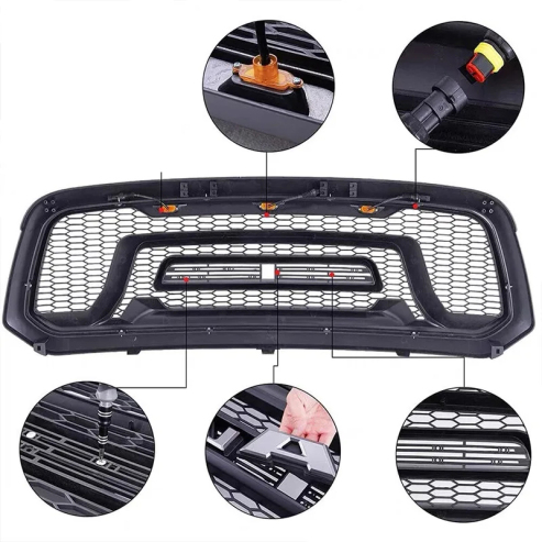For 2013-2018 Dodge RAM 1500 Grill Rebel Style Front Grille w/ Letter ...