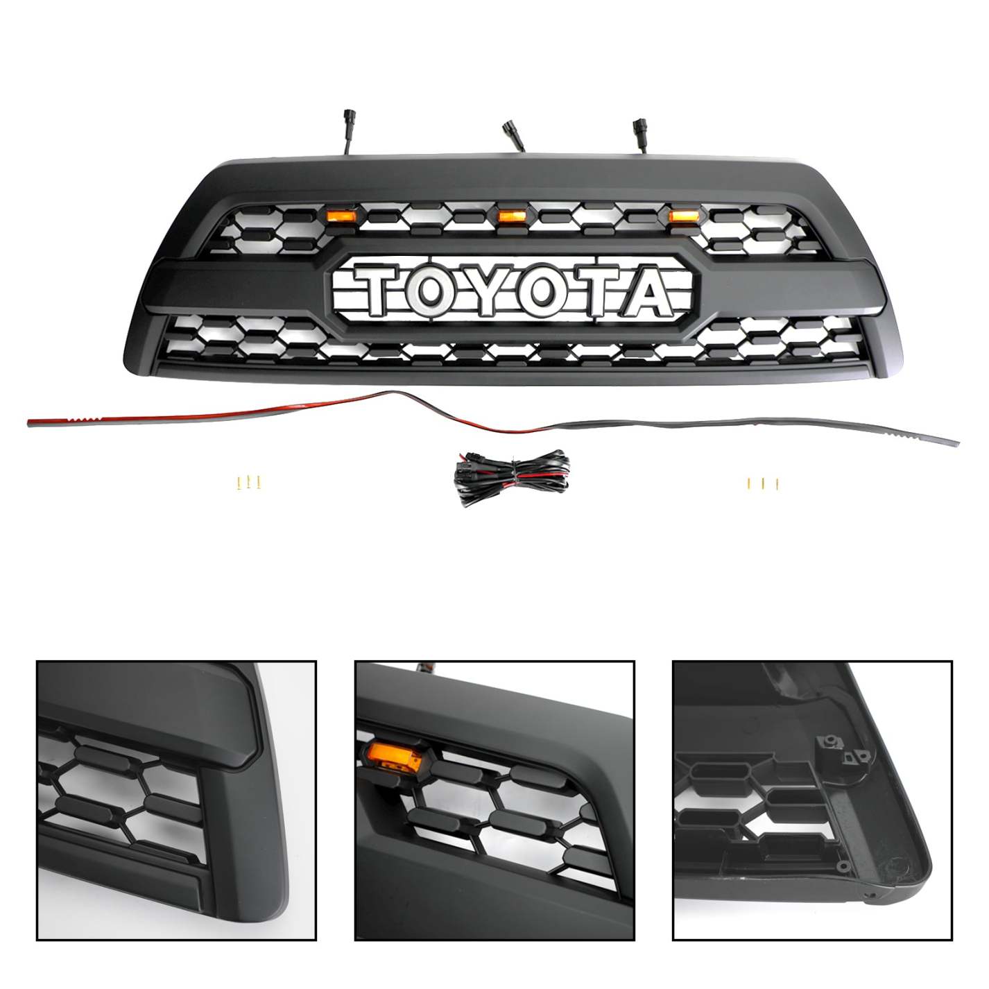 For Toyota 4Runner 2006-2009 Trd Pro Style Grill Front Grille W/ Led ...