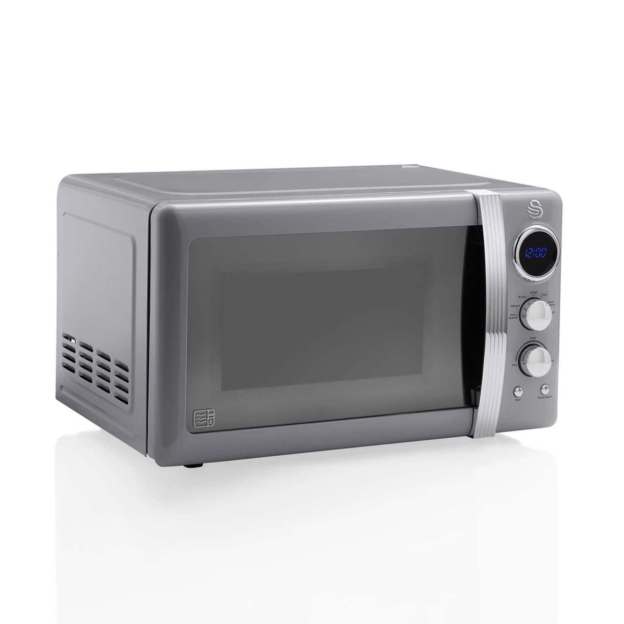 Swan Grey Digital 800W Retro Microwave | 365 Games UK