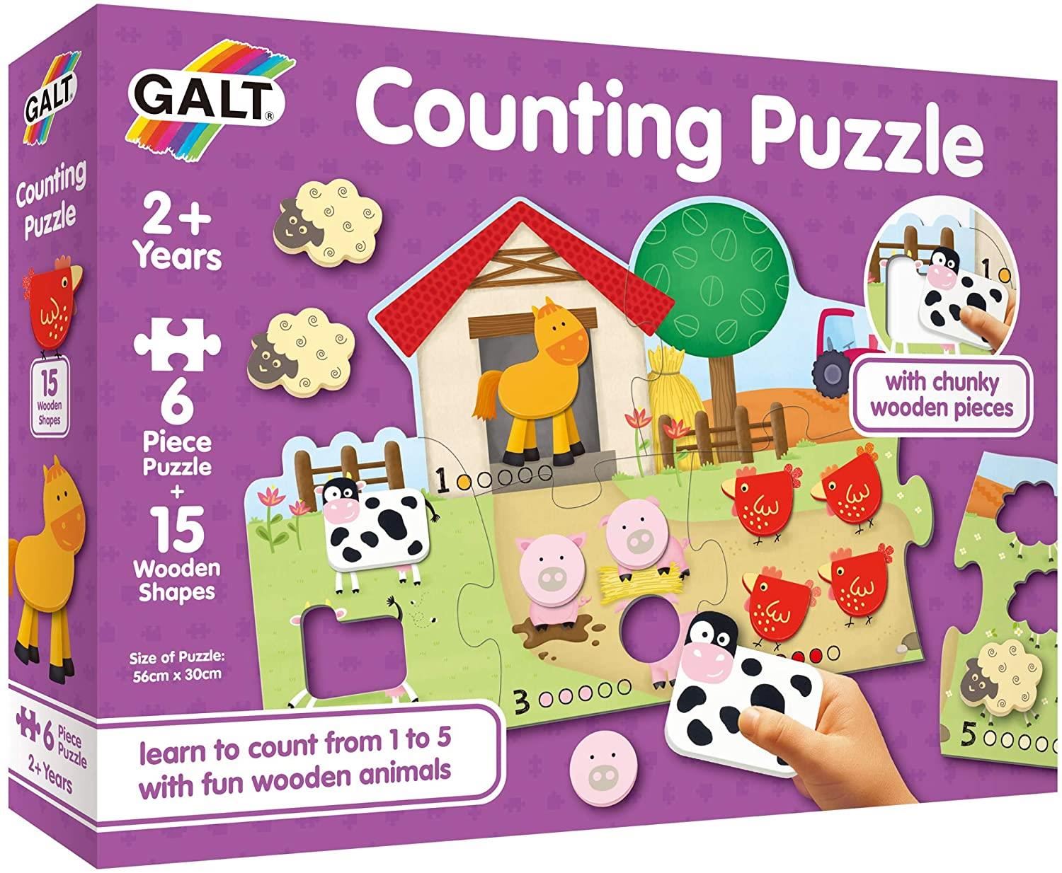 Galt Toys - Counting Learning Puzzle - 6 Pieces | 365 Games UK