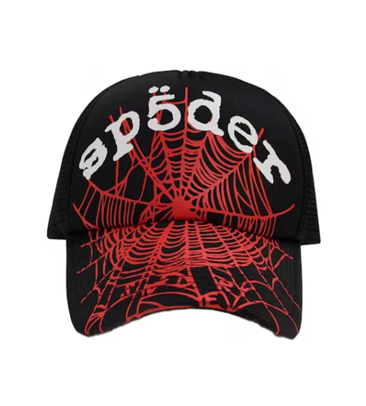 Sp5der OG Web v2 Trucker Hat Black/Red (Snapback) – Hyperixxx