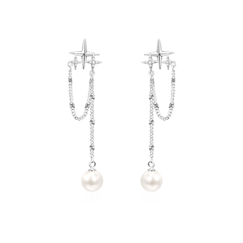 Diamond Star Tassel Dangle Earrings Earringspop