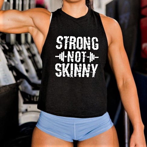 Strong Not Skinny Printed Women's Vest