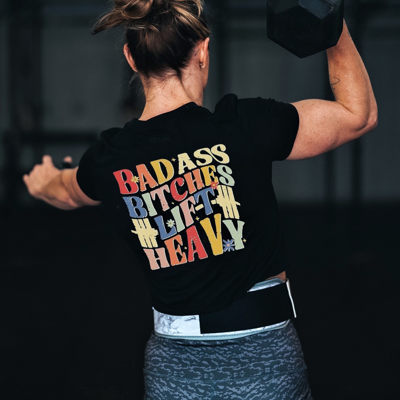 Bad Ass Bitches Lift Heavy Print Women's T-shirts