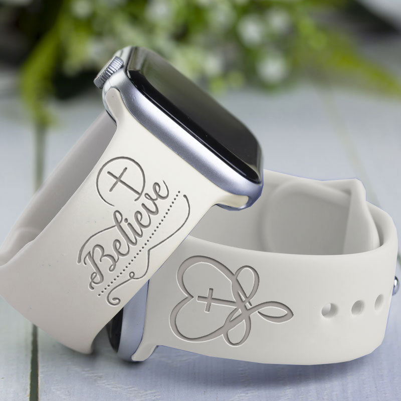 Personalized Believe Engraved Watch Band